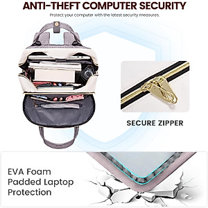 LOVEVOOK Backpack Purse for Women, Fits 15.6 Inch Laptop Backpack, Fashion Travel Work Anti-theft Bag, Business Compute