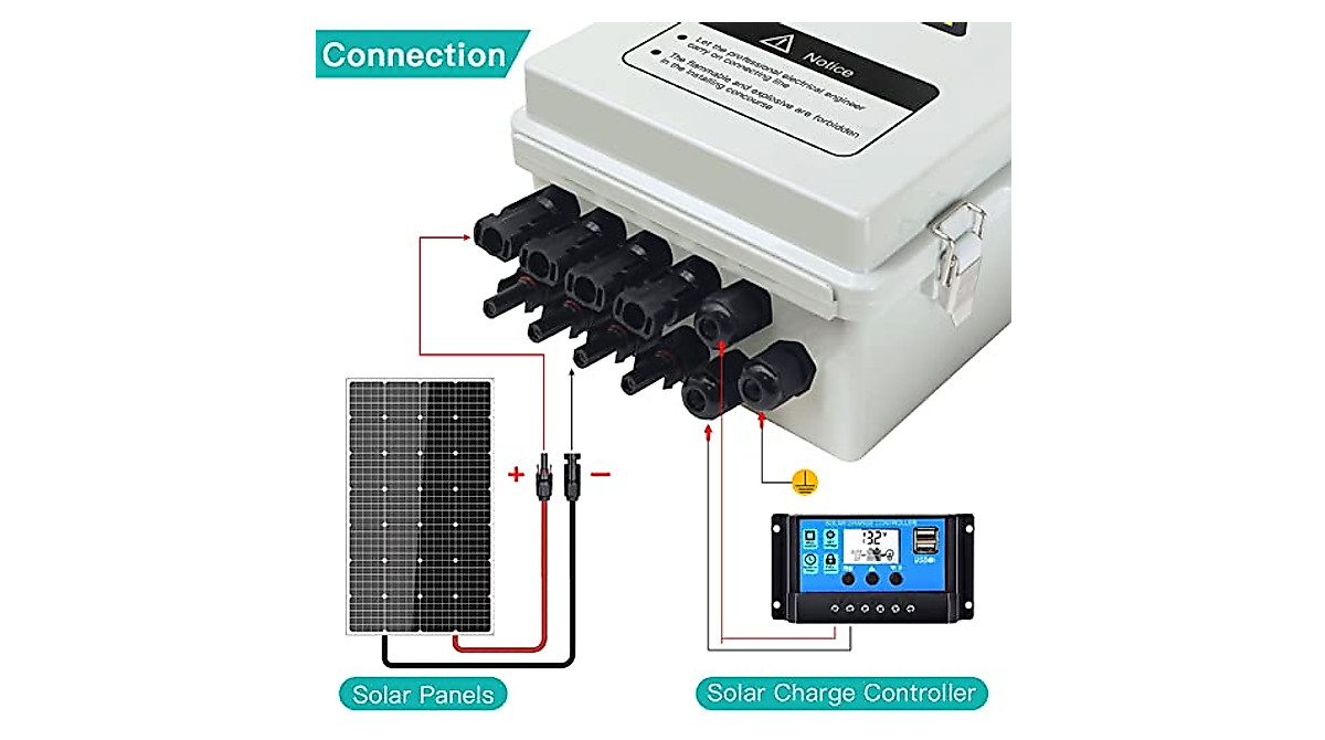 EXCELFU 4 String PV Combiner Box for Solar, with Lightning Arreste ...