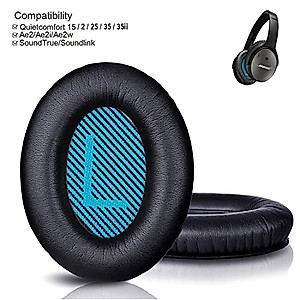 QC25 Headphones Replacement Ear Pads Cushions- QC35,QC35ii Replacement Earpads - Compatible with Quiet Comfort35,QC25,QC35ii,QC15,AE2,AE2i-Comfortable (Blue)…