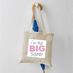CafePress I'm The Big Sister Tote Bag Natural Canvas Tote Bag, Reusable Shopping Bag
