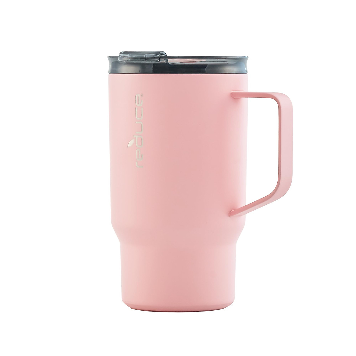 REDUCE Hot1 18 oz Hot1 Stainless Steel Insulated Mug with Temperature Adjusting Lid - Dual-Wall Vacuum, Cupholder Friendly - Keeps Drinks Hot for 6 Hours - Ideal for Coffee, Tea & Other - Pink Salt