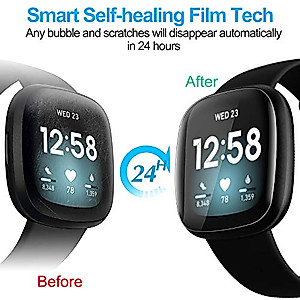 E'QITAYO [6 Pack] Screen Protector for Fitbit Versa 3/Sense Max Coverage Anti-Scratch Bubble-Free Versa 3/Sense HD Clear Film