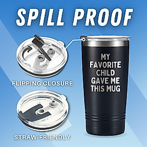 Onebttl My Favorite Child Gave Me This Mug, Funny Gifts for Father's Day, Birthday, Christmas from Daughter, Son, Wife, Stainless Steel Travel Tumbler 20oz