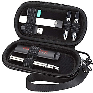 HUIZHU Hard Shell EVA Pouch double Zipper case for Storing Pen battery,non-slip and elastic bands for holding battery and USB charger tidy (Black)