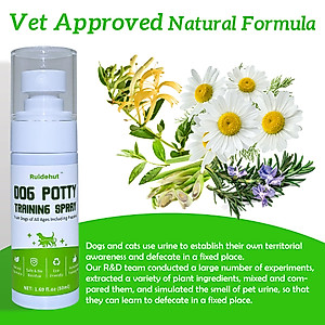 Ruidehut Dog Potty Training Spray & NO-GO Area Spray | Helps Train Puppies & Dogs Where to Potty | Dog Pee Training Spray | Suitable for Indoor & Outdoor Use | (1.6 oz Spray Set)
