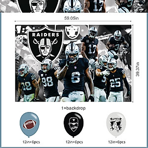 Las-Vegas Raiders Birthday Backdrop,Las-Vegas Raiders Poster for Football Raiders Theme Party Decorations Birthday Supplies Background Studio Shoot Photo Props