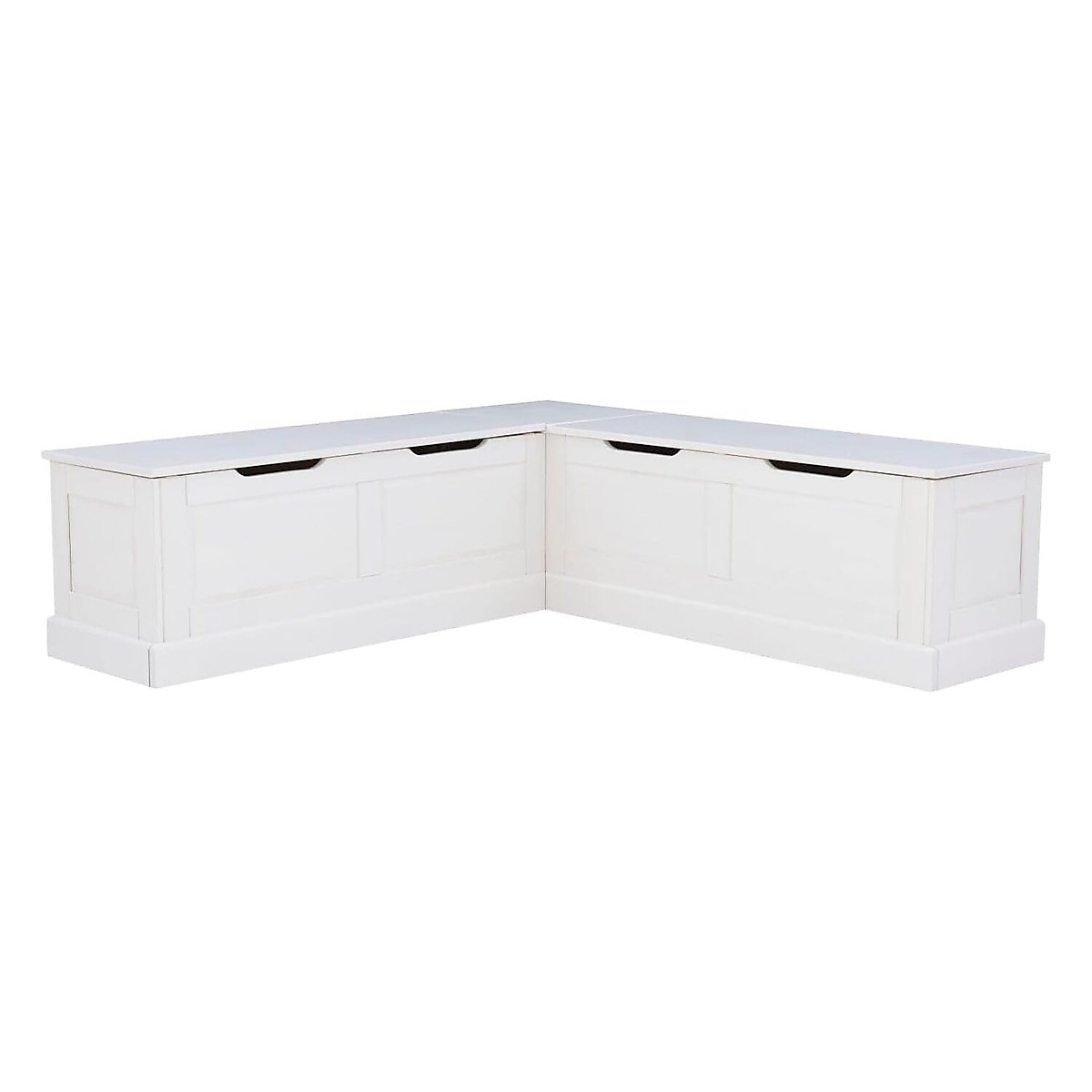 Linon White Backless Nook Harris Solid Pine Interior Storage