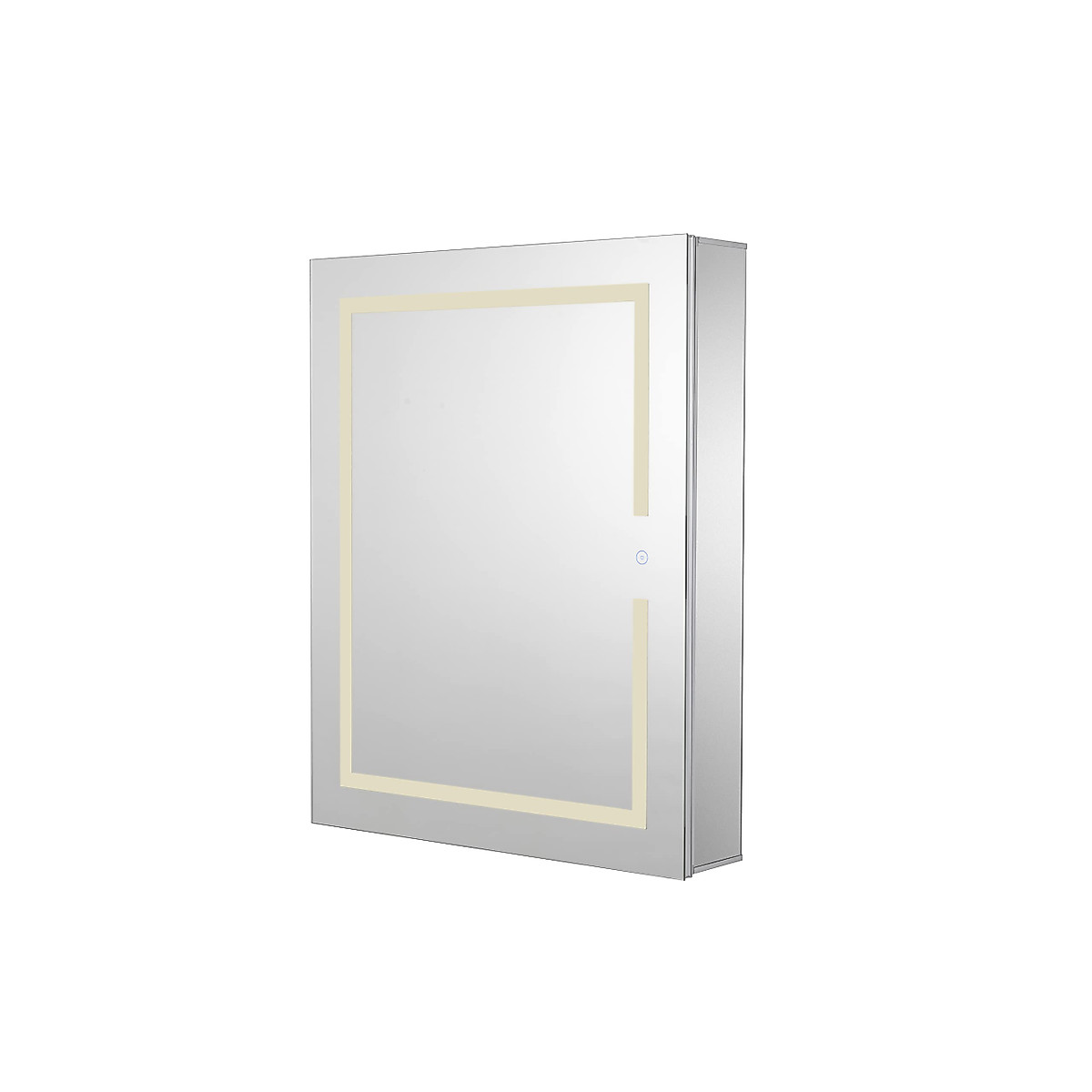 Croydex Caballo LED Aluminum Bathroom Storage Vanity Mirror with Lights Easy to Fit Hang 'N' Lock Bracket Recessed or Surface Mount Medicine Cabinet Organizer, 20W x 26H