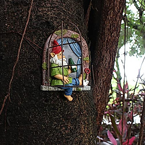 Garden Gnome Fairy Garden Accessory & Indoor Resin Miniature Figurines for Plant Pots or House Decor