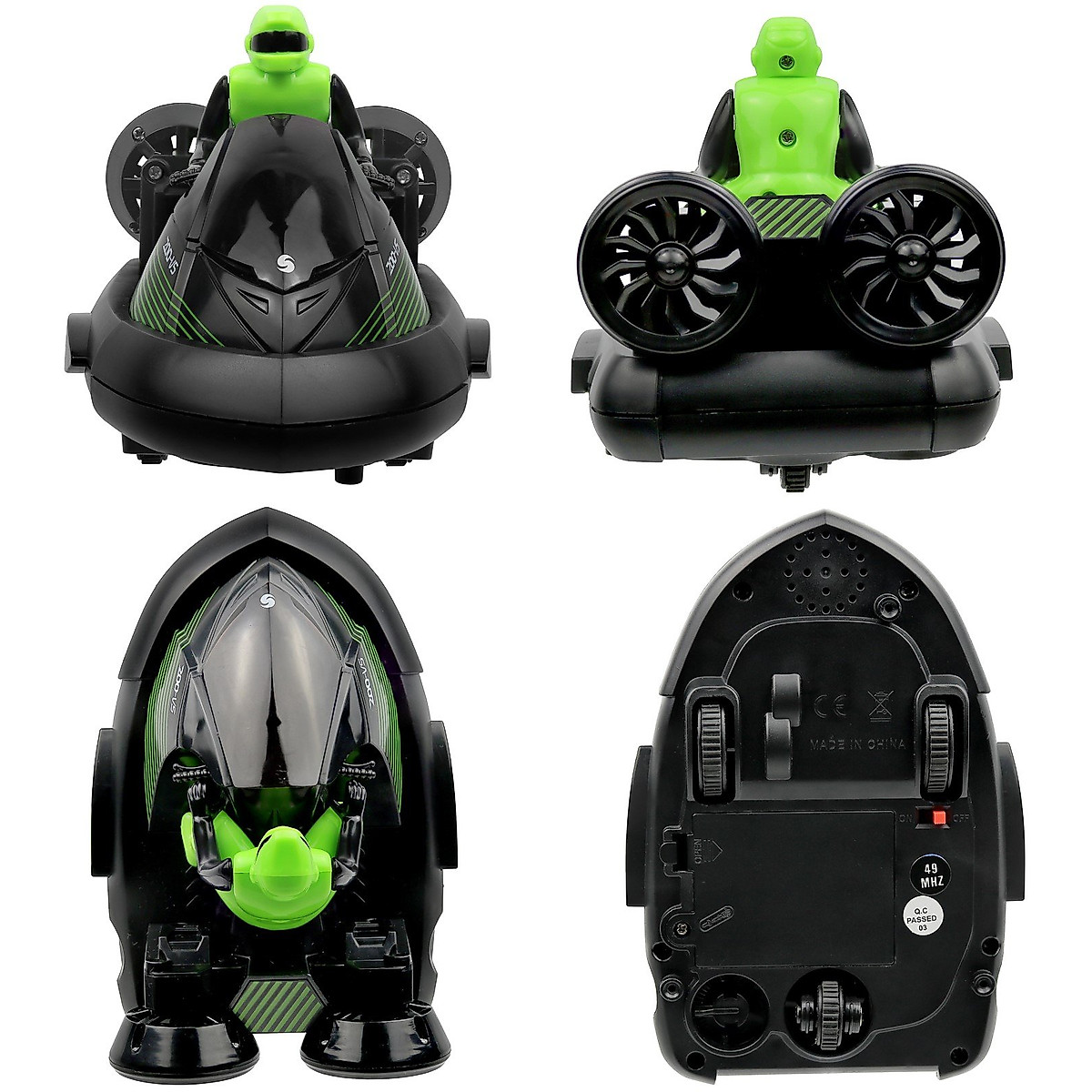 Click N' Play Set of 2 Remote Control Bumper Cars, Stunt RC Battle Cars with Drivers, Toy Game for Boys & Girls Ages 6+, Black Red