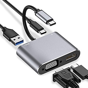Shipenophy Type-C Hub Stable Operation 4-in-1 USB 3.0/3.1 Specifications Silver Durable Type‑C Adapter for PC Laptop Computer