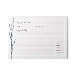 Vintage Lavender Flowers Recipe Cards, Set of 50 - Rustic Elegance for Your Culinary Creations (4x6 in. - Rectangle)