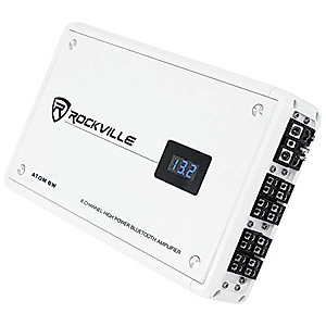 Rockville Atom 8W 8 Channel 3500 Watt Marine/Boat Amplifier Amp w/Bluetooth