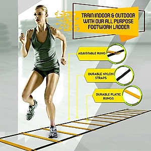 Trained Agility Ladder Bundle 6 Sports Cones, 2 Agility Drills eBook and Carry Case