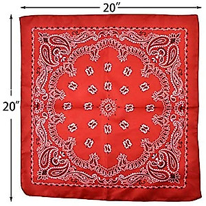 JOYIN Toy Pack of 12 Childs Straw Cowboy Hats with Cowboy Bandannas (6 Red & 6 Blue) Party Favors