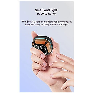 eDealz in-Ear Wireless Bluetooth 5.1 Headphones, Earbuds IPX4 Waterproof with Microphone Rechargeable Micro USB Smart LED RGB Case for Smartphones Android iOS (Rose Gold)