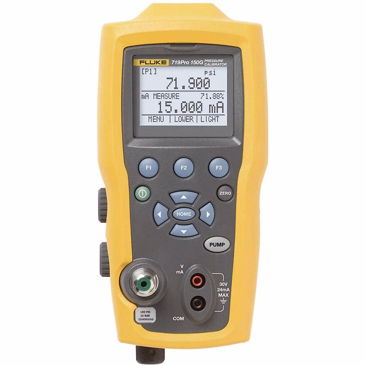 Fluke - FLUKE-719PRO-30G 719PRO-30G Electric Pressure Calibrator, 30 PSIG, 24 V DC, 9.5" x 4.4" x 2.8"