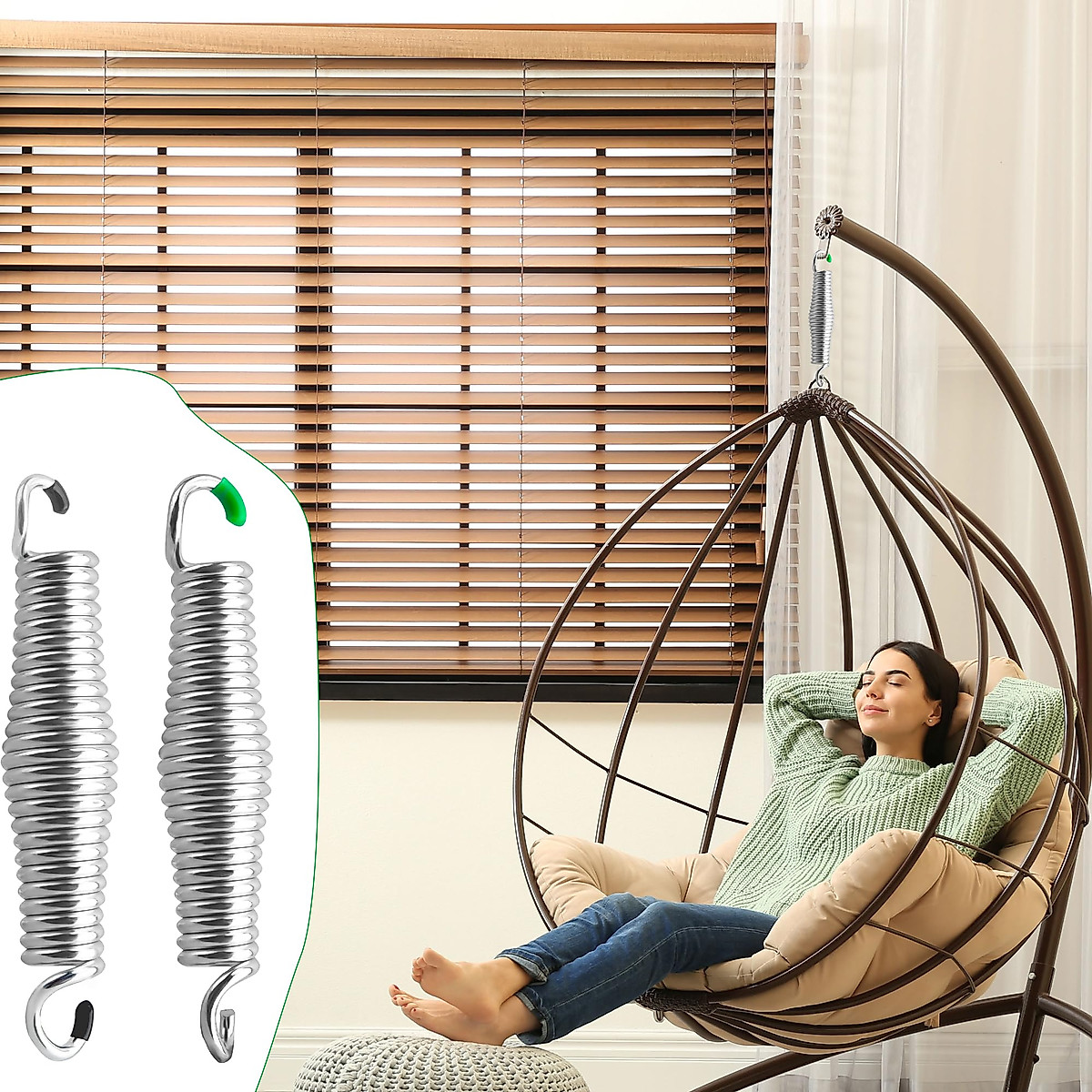 4 Pack Swing Springs Heavy Duty Hanging Springs Bag Porch Swing 1408lbs Hammock Hanger Springs for Punching Bags Swings Ceiling Mount Replace, (352lbs x 4)