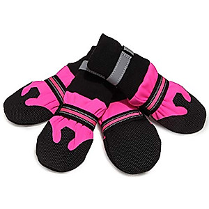 Dog Boots - Pet Dog Warm Shoes Stylish Outdoor Dog Boots Anti-Slip Pet Dog Walking Shoes Comfortable Pet Dog Boots Cool Pet Dog Shoes for Autumn Winter Wearing Rosy Size XXL
