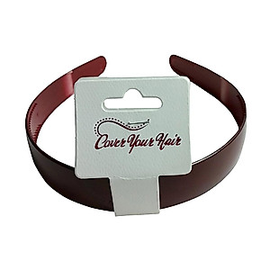 CoverYourHair Plastic Hairbands - Hard Headbands - 12 Pack Dark Colors