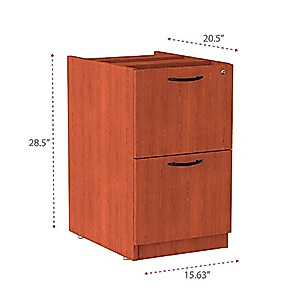 Alera ALEVA542822MC Valencia Series 15.63 in. x 20.5 in. x 28.5 in. Full Pedestal File Drawer - Medium Cherry