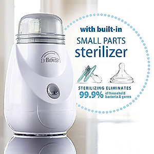 Dr. Brown’s Anti-Colic Options+ Wide-Neck Baby Bottles, 9 oz Ocean, Level 1 Nipple, 2-Pack, 0m+ with Insta-Feed Bottle Warmer and Sterilizer and HappyPaci Pacifier, Pink 3-Pack