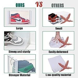 AOHMPT 30 Pack Clear Shoe Organizer Stackable Shoe Box Foldable Storage Bins Shoe Container Box Large Size Shoe Bins