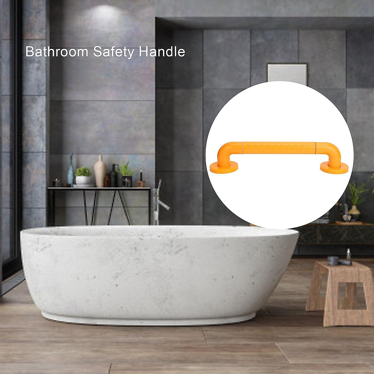 Bathroom Grab Bar, Shower Grab Bar, Bathroom Anti Slip Shower Handle Safety Handrail for Elderly People Handicap, for Bathtub Toilet Bathroom Kitchen Stairway Handrail (Yellow)