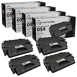 LD Products Compatible Toner Cartridge Replacements for HP 05X CE505X for use in HP Laserjet p2035, P2035n, P2055d, P2055dn & P2055X (Black, 4-Pack)