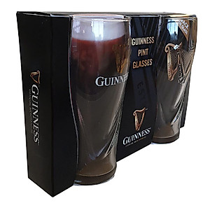 Guinness 20oz Beer Glasses Twin Pack | Certified Official Merchandise | Ideal gift for Beer Lovers