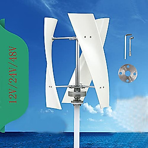 HUIZHITENGDA 2000W Efficient 3 Blades Vertical Wind Turbine Generator, Permanent Maglev Wind Turbine Generator with Controller for Courtyard Garden Lighting(24V 48V),48v