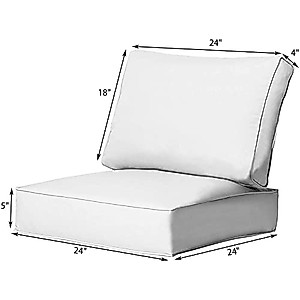 Creative Living Polyester 4PC Chat 24x24 Outdoor Deep Seating Patio Replacement Cushions, 4 Count (Pack of 1), Beige