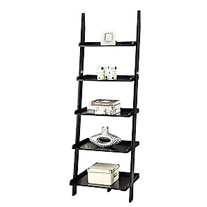 Convenience Concepts American Heritage 5 shelves Bookshelf Ladder, Black