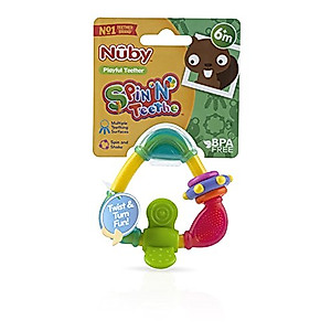 Nuby Spin N' Teethe Teether, Colors May Vary