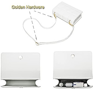 YIKOEE Mini Purse for Women with Detachable Plastic Chain Strap (White)