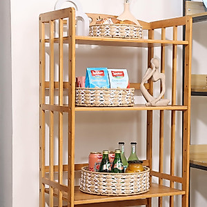 HNFNGSZL Wicker Baskets for Organizing, Nesting Storage Baskets for Shelves, Handmade Wicker Basket Set for Pantry Shelf, Recyclable & Renewable Paper Rope Storage Baskets for Storage, Round