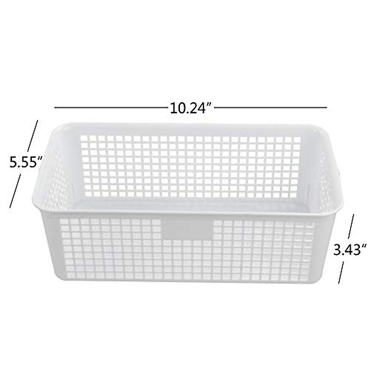 Eagrye 6-Pack Small Plastic Storage Bins, White