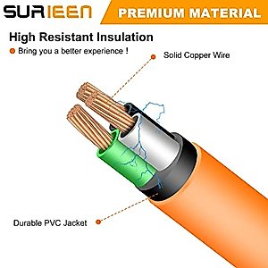 SURIEEN NEMA L5-30P to L14-30R Generator Transfer Switch Adapter Cord, 30 Amp 3 Prong to 4 Prong Generator Plug Adapter Twist Lock to House Inlet Box with Power Indicator, STW 10 Gauge 1.5FT