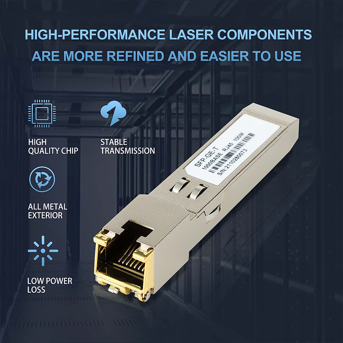 1000Base-T Copper SFP, SFP to RJ-45 100m Transceiver Module, for Cisco GLC-T Compatible（1000BASE-T）
