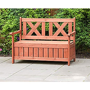 Leisure Season eisure Season SB6024 Wooden Backyard Brown-1 Piece-Patio, Balcony, Garden, Lawn, Park, Front Outdoor Bench with Storage
