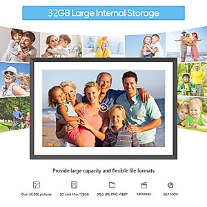 ARZOPA Frameo Digital Picture Frame 10.1 Inch Smart WiFi Digital Photo Frame 32GB with 1280x800 IPS Touch Screen, Auto-Rotate and Slideshow, Easy Setup to Share Photos Or Videos from Anywhere Anytime