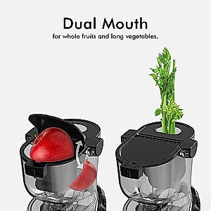 SIFENE Whole Slow Juicer, Vertical Cold Press Juicer, Juice Maker Extractor with 3.2" Big Mouth for Whole Fruits and Vegetables, Easy to Clean, 200W Quiet DC Motor, BPA Free, Red