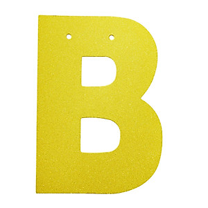 BLUE PANDA 126 Pieces Make Your Own Banner Kit - DIY Banner with Gold Glitter Letters A-Z, Numbers 0-9, Hearts, Stars, and 3 Strings