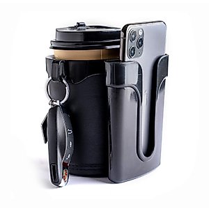 Yoyoapple Bike Cup Holder Handlebar with Cell Phone Keys Holder Bicycle Drink Beer Holder Black