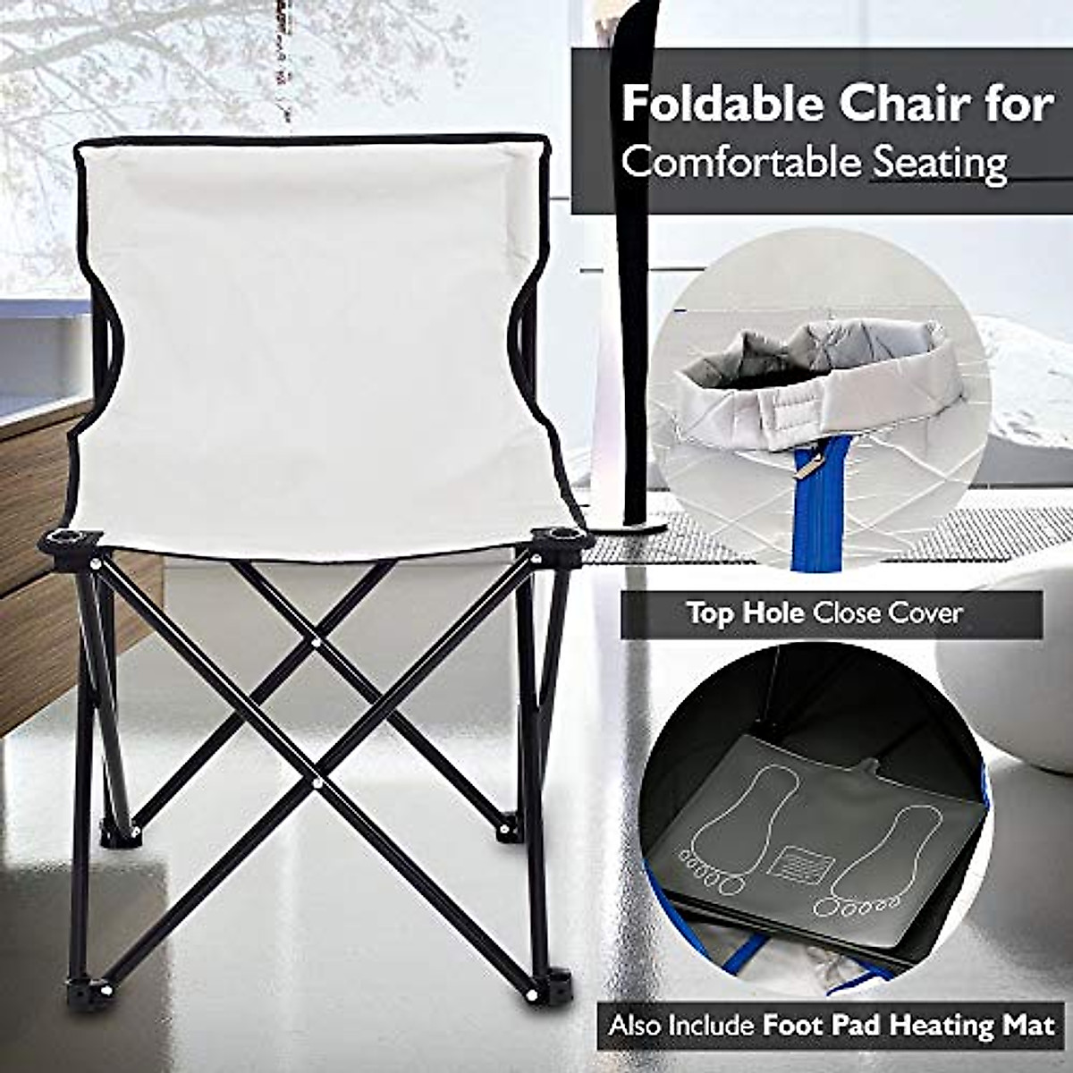 SereneLife Portable Infrared Home Spa- One Person Sauna, Heating Foot Pad and Chair