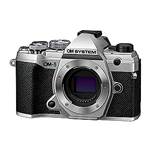 OM System OM-5 Silver Micro Four Thirds System Camera Outdoor Camera Weather Sealed Design 5-Axis Image Stabilization 50MP Handheld High Res Shot