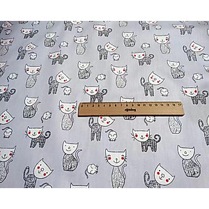 48pcs Cat Charm Packs Fabric Squares 5" x 5",Quilting Cotton Fabric Bundles Precut Fabric Pathwork for Quilting,Sewing and Scrapbooking(Cat Theme)