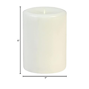 6 Inch White Pillar Candles - Set of 4