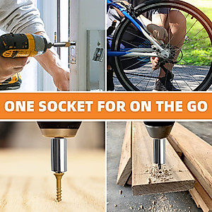 Universal Socket Tool Gift for Men Dad - Socket Set with Power Drill Adapter Cool Stuff, Super Universal Socket Grip Gadgets 1/4'' - 3/4'' (7-19mm), Father's Day/Christmas Unique Gifts for Dad