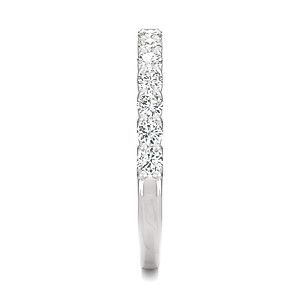 14K White Gold 2mm Round Moissanite Trellis Wedding Band-size 7 0.45cttw DEW by Charles & Colvard